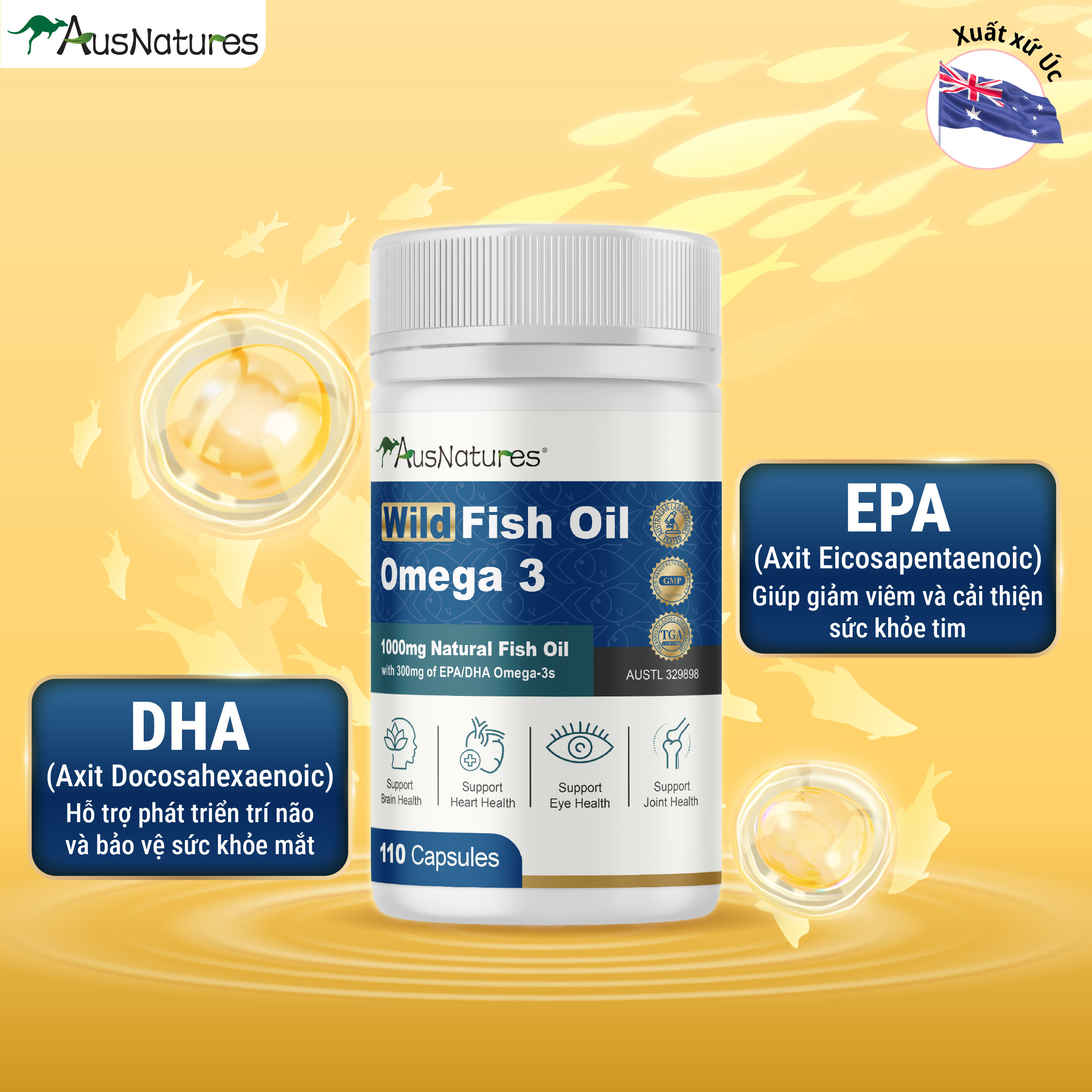AusNatures Wild Fish Oil - Dầu Cá Omega 3 - 110 viên - AusNatures Vietnam